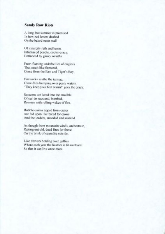 Sandy Row Riots (poem) | extraORDINARYwomenNI