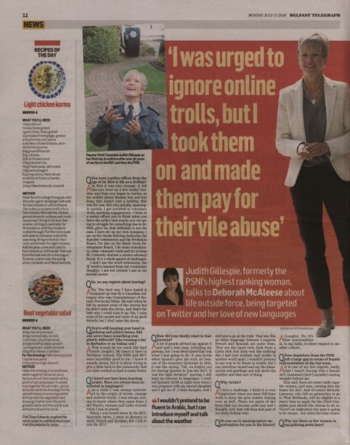 2016 interview with Judith Gillespie by Deborah McAleese in the Belfast ...