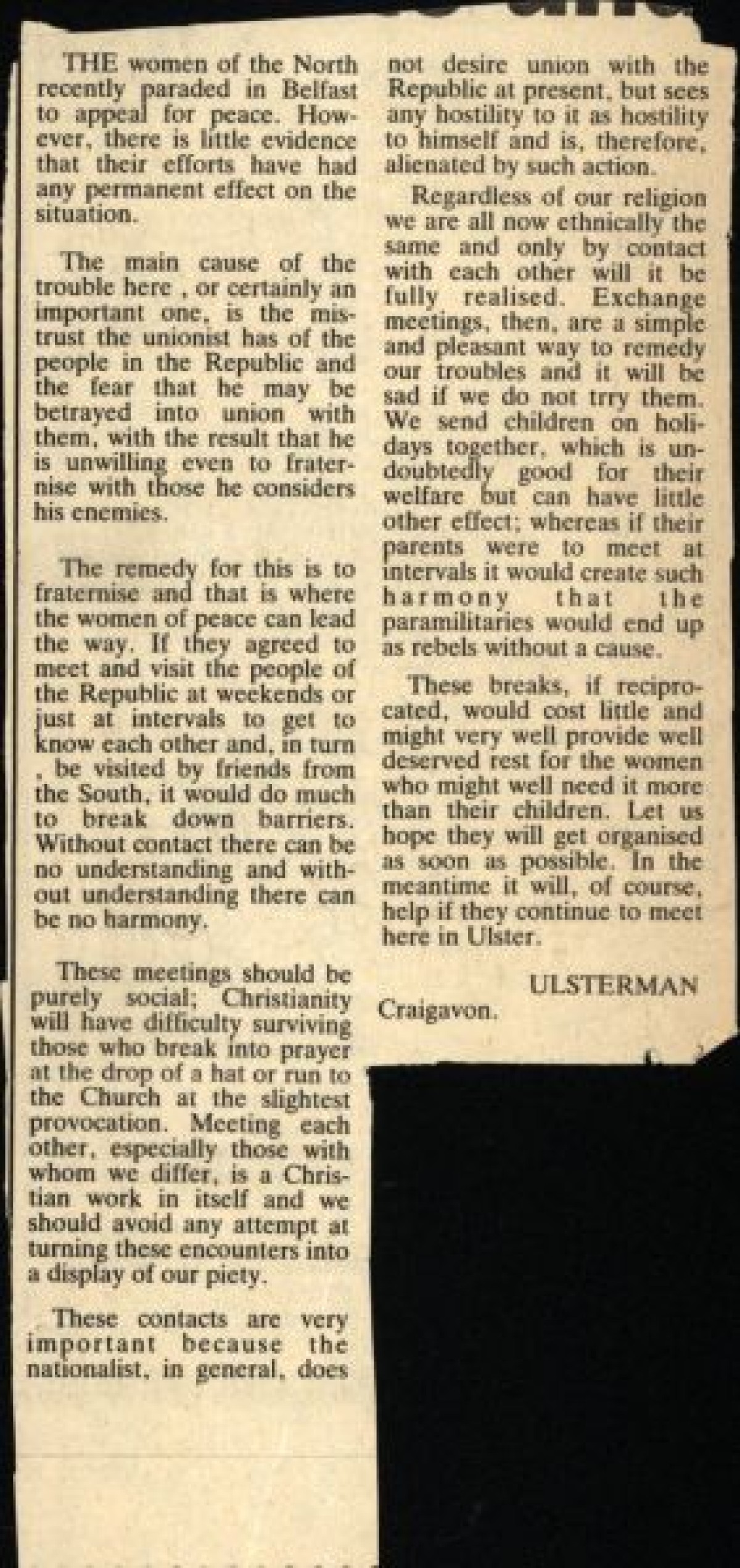 Newspaper cuttings: Women Together and Deaf Talkabout ...