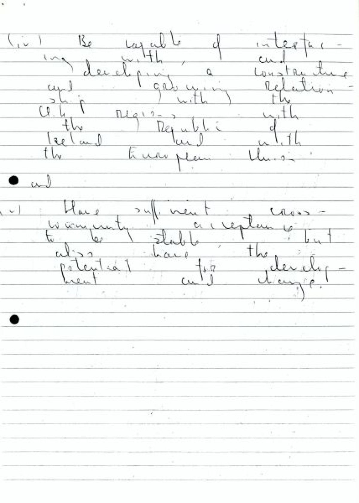 Paper on the nature, form, and extent of new Agreement (handwritten ...