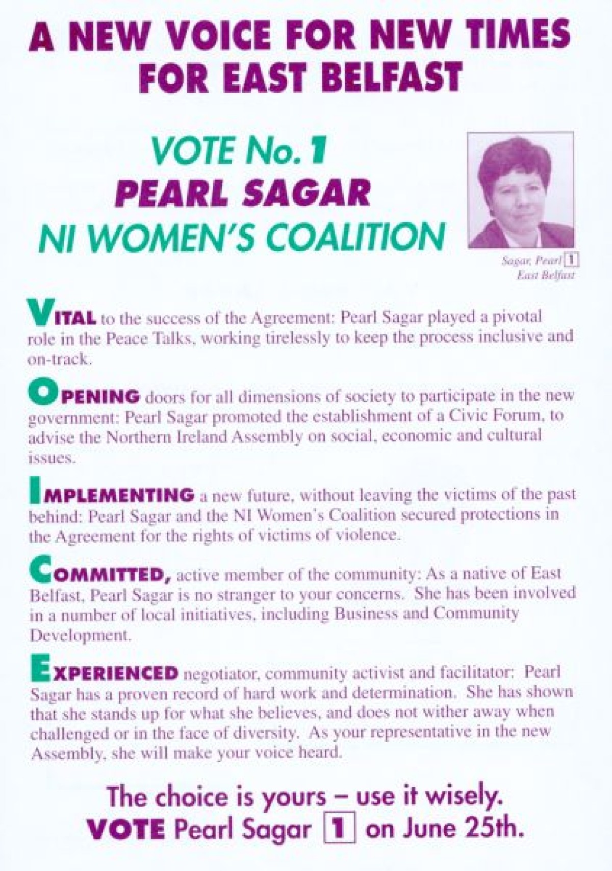 Vote No. 1 Pearl Sagar | extraORDINARYwomenNI