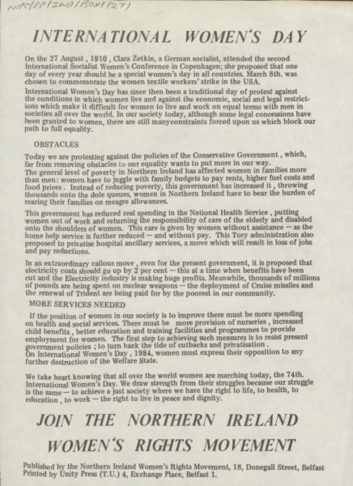 Celebrate International Women's Day. Join the rally. | extraORDINARYwomenNI