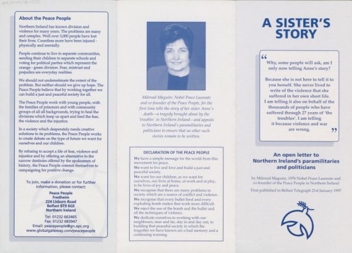 A sister's story (pamphlet) | extraORDINARYwomenNI